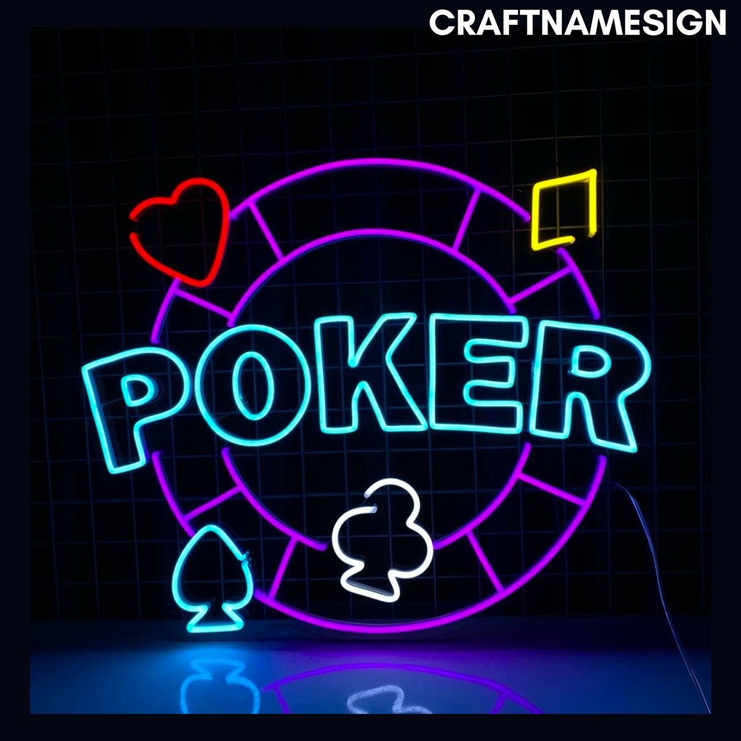 Playing Poker Card Neon Sign, Poker Card Led Sign, Custom Neon Sign ...