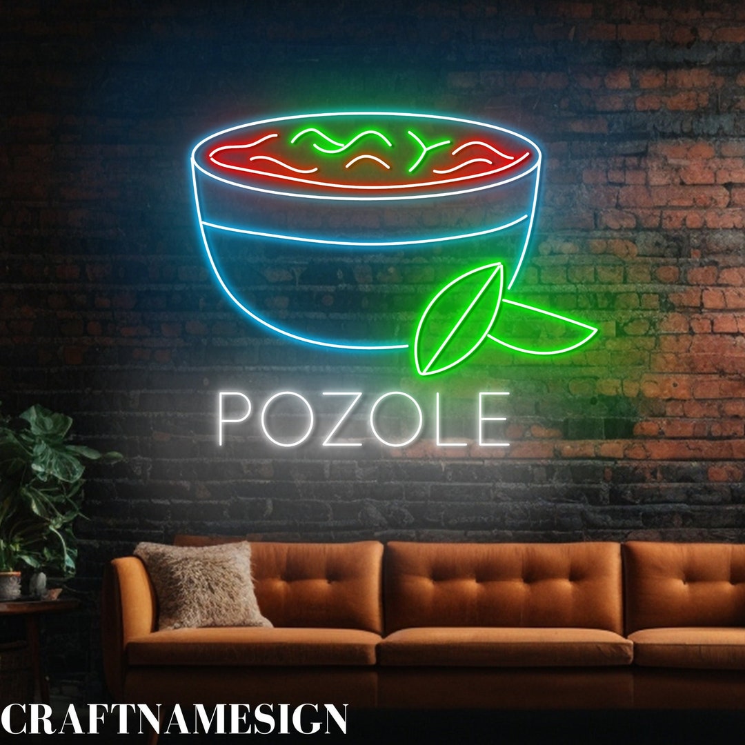 Pozole Bowl Neon Sign, Pozole Led Sign, Custom Neon Sign, Mexican Open ...