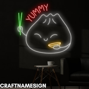 Yummy Dimsum Led Sign, Dimsum Neon Sign, Custom Neon Sign, Dumpling ...