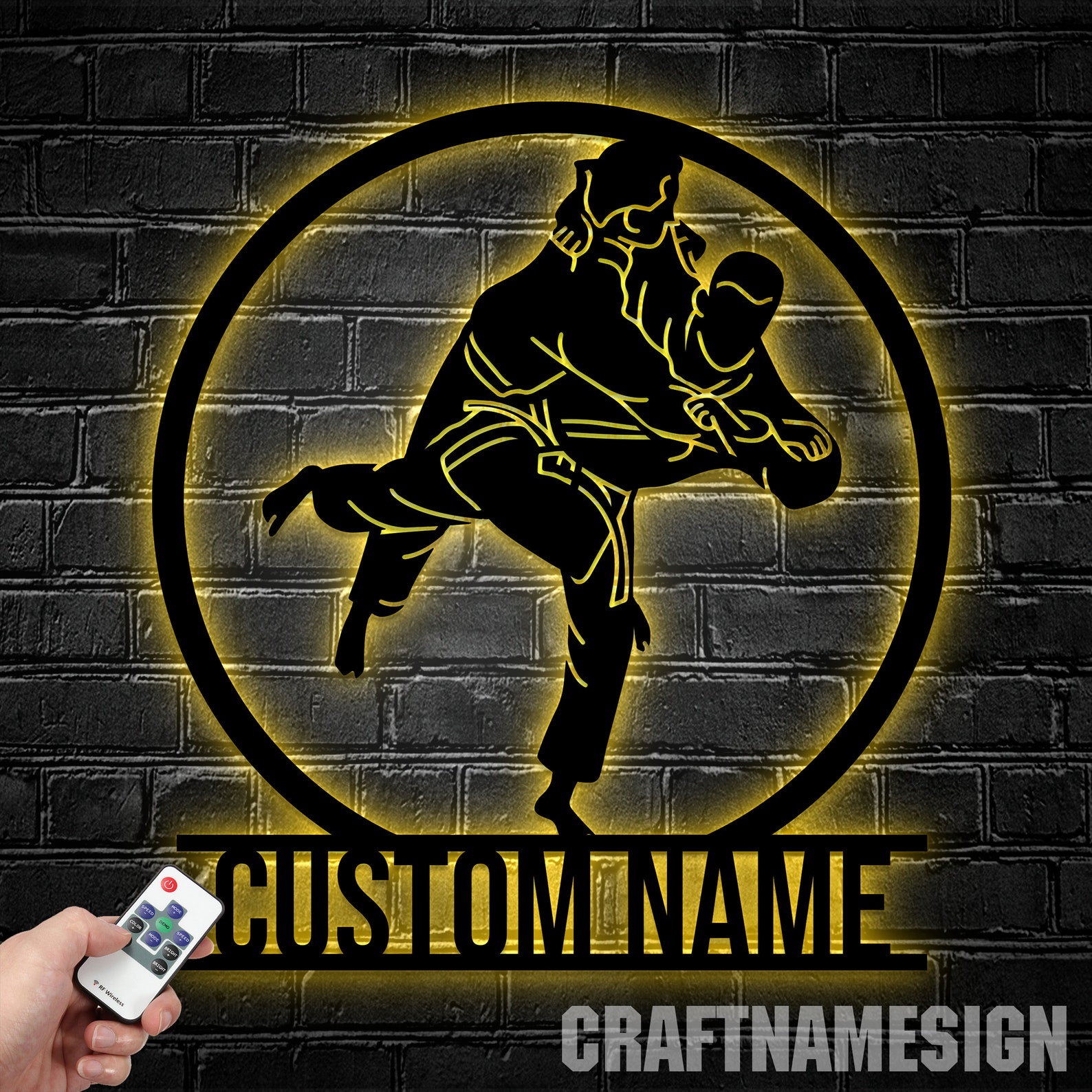 Personalized Judo Sport Metal Wall Art With Led Lights, Custom Martial ...