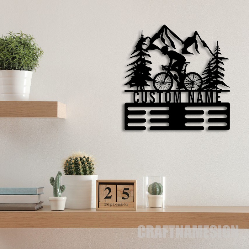 Custom Metal Boy Cycling Medal Hanger Wall Art Light, Cycling Player ...