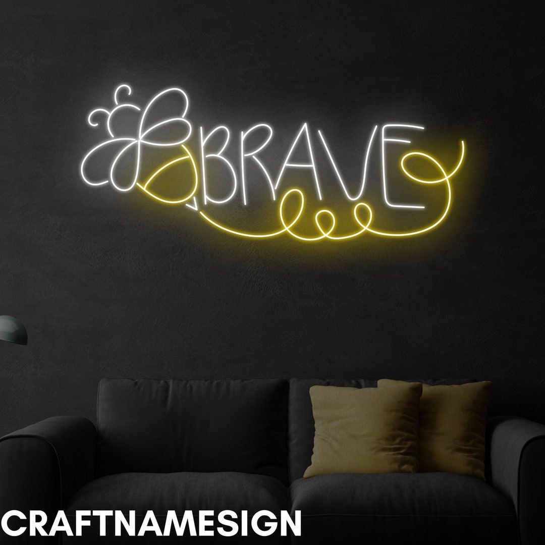 Bee Brave Led Sign, Bee Farm Neon Sign, Custom Neon Sign, Honey Store ...