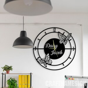 Customized Family Name Metal Wall Clock, Wall Clock Unique for Home ...