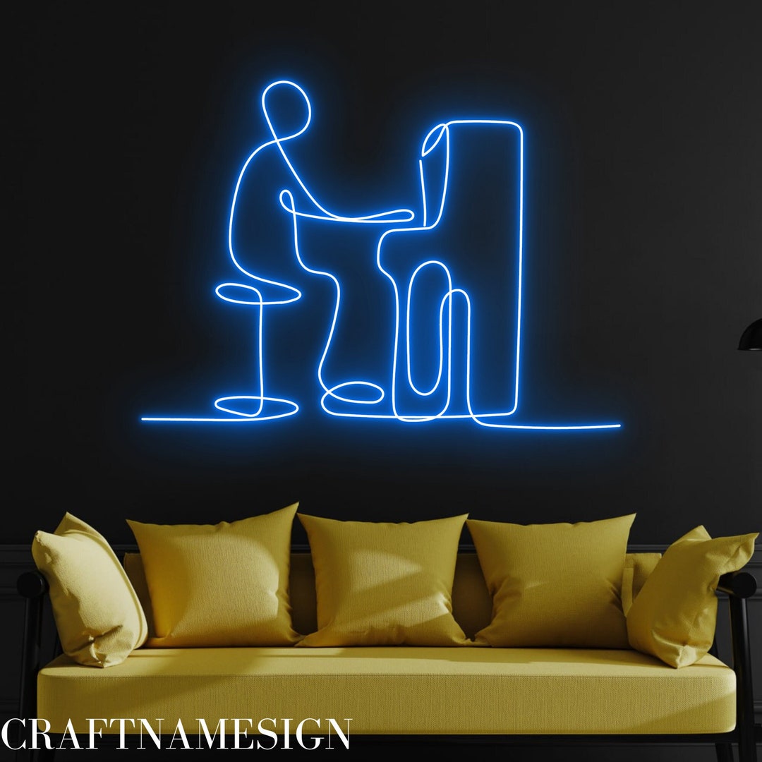 Playing Piano Neon Sign, Piano Led Sign, Custom Neon Sign, Piano Shop ...
