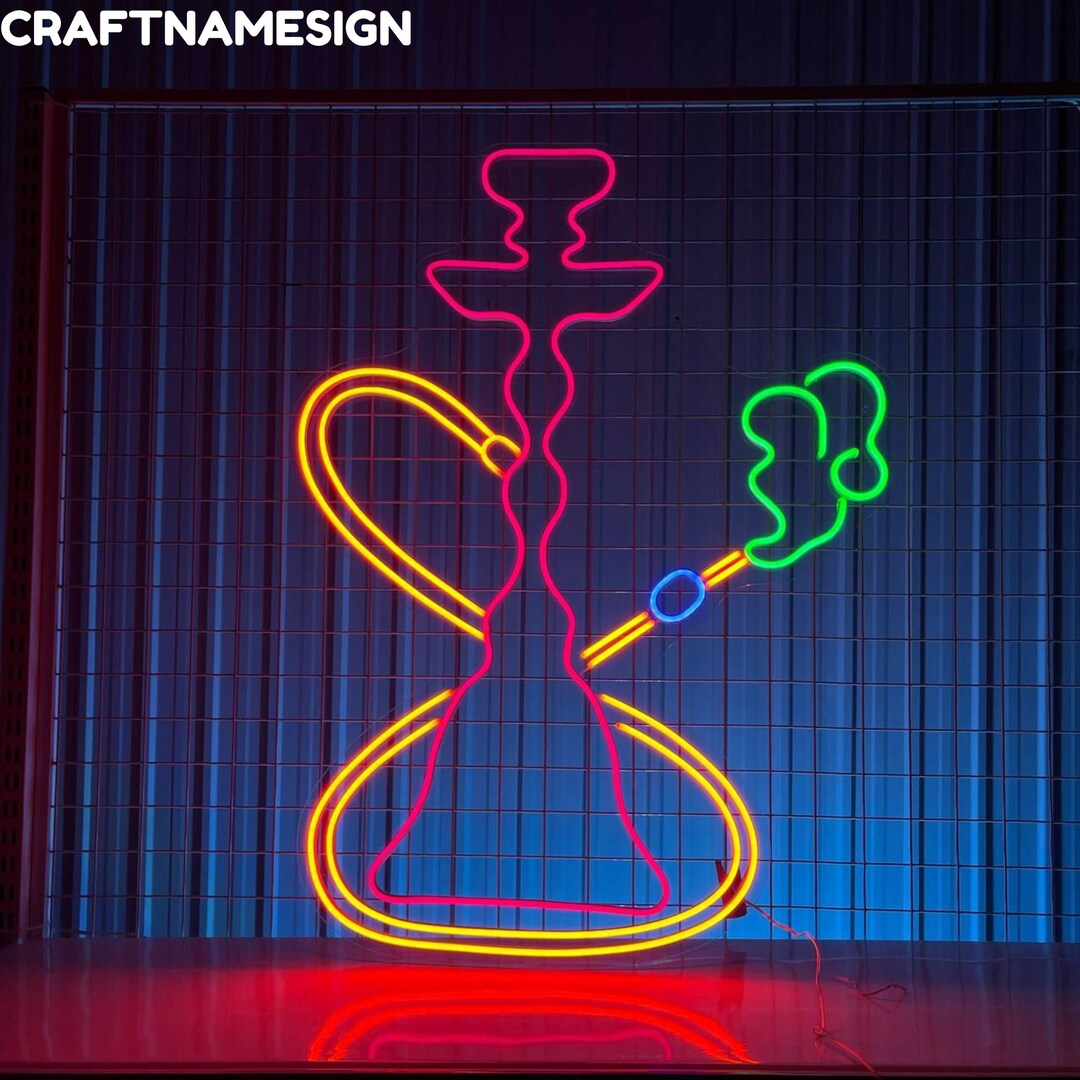 Shisha Hookah Neon Sign, Shisha Smoke Shop Led Sign, Custom Neon Sign ...