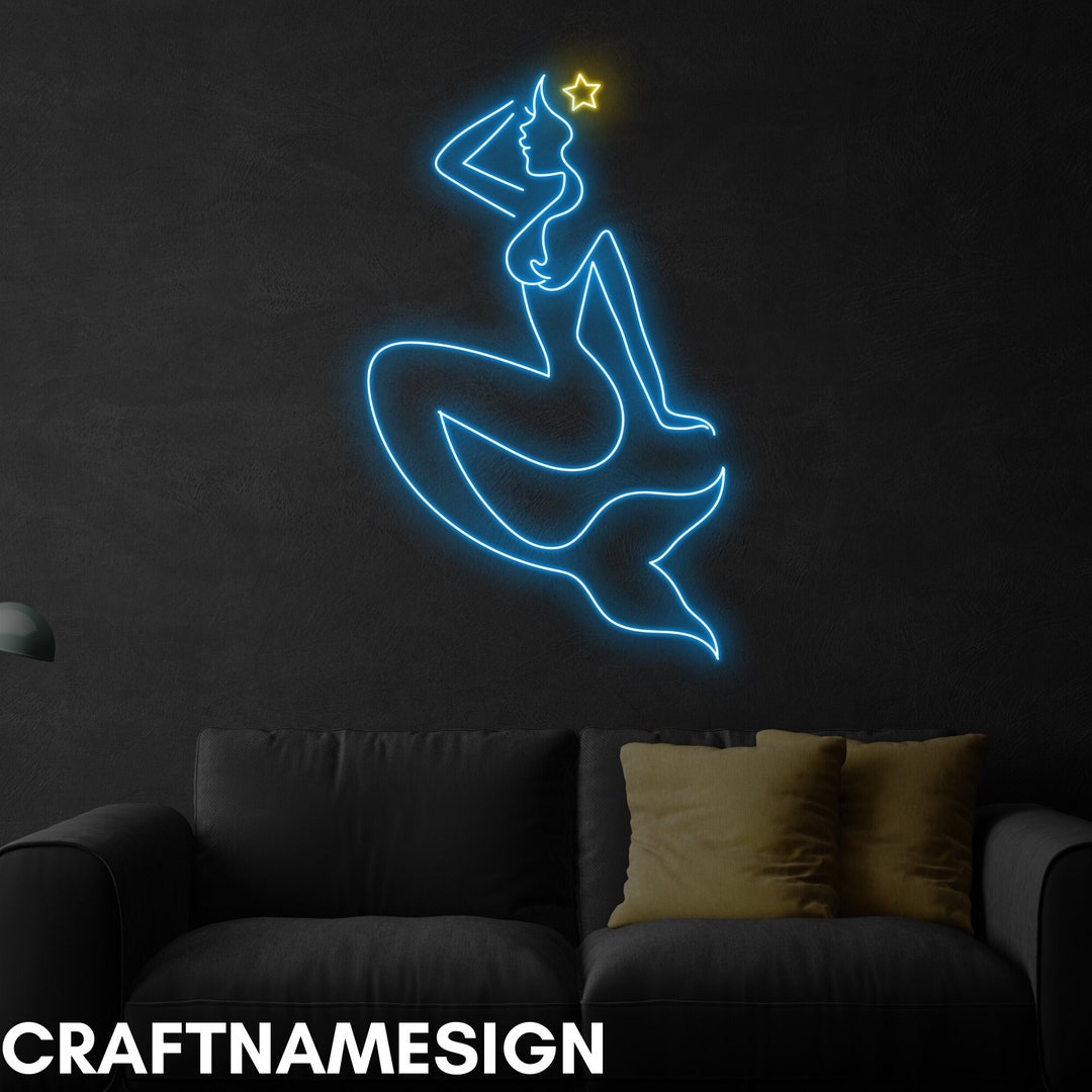 Beautiful Mermaid Neon Sign, Mermaid Led Sign, Custom Neon Sign, Beach ...