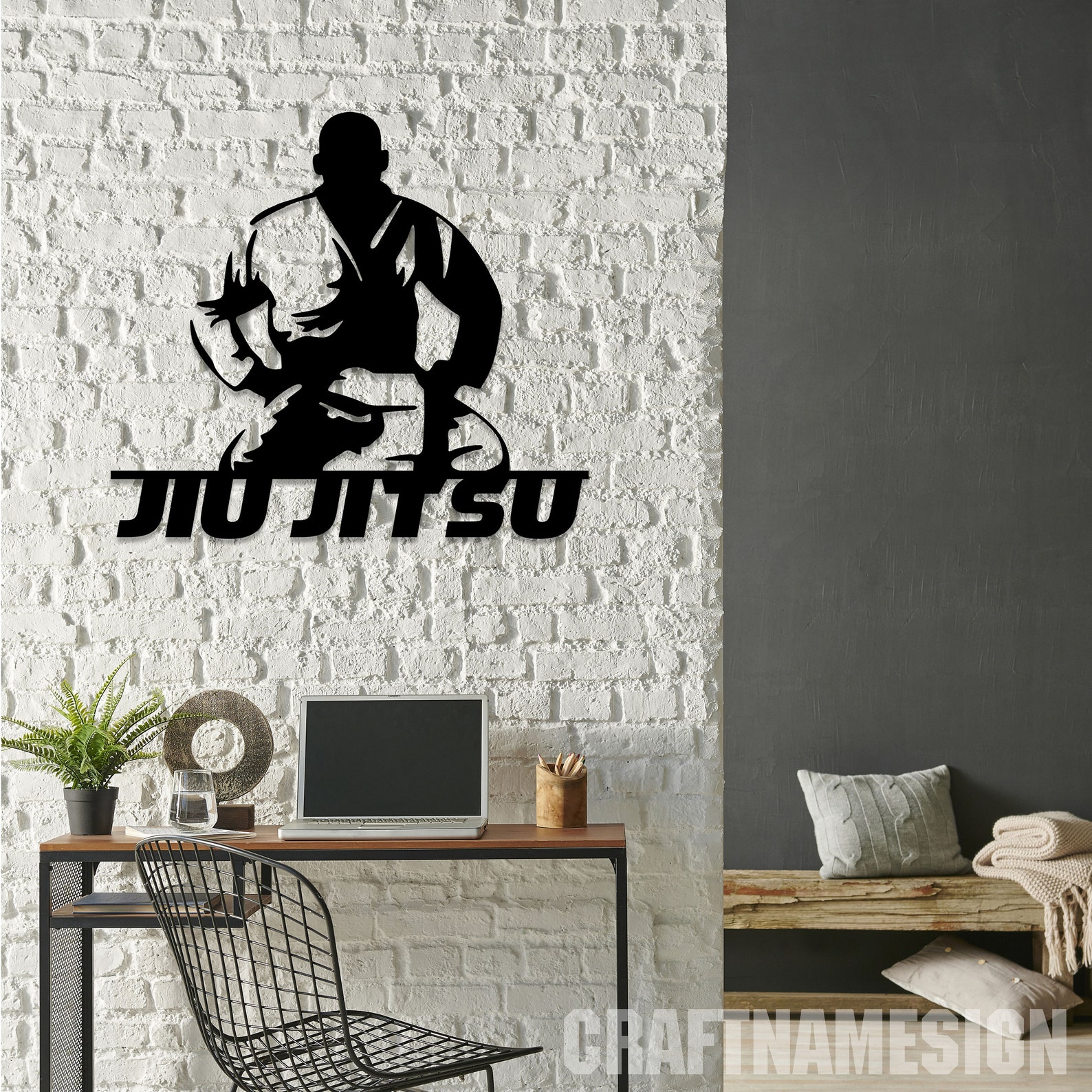 Personalized Brazilian Jiu Jitsu Metal Wall Art LED Light, Custom ...