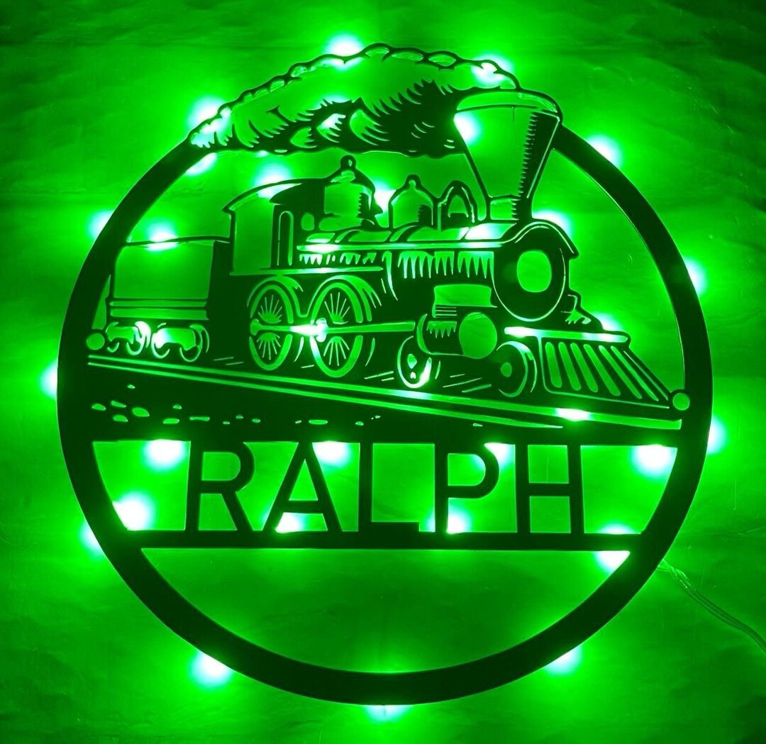 Custom Engine Train Metal Sign, Train Led Sign, Personalized Engine ...