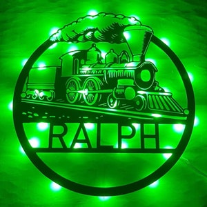 Custom Engine Train Metal Sign, Train Led Sign, Personalized Engine ...