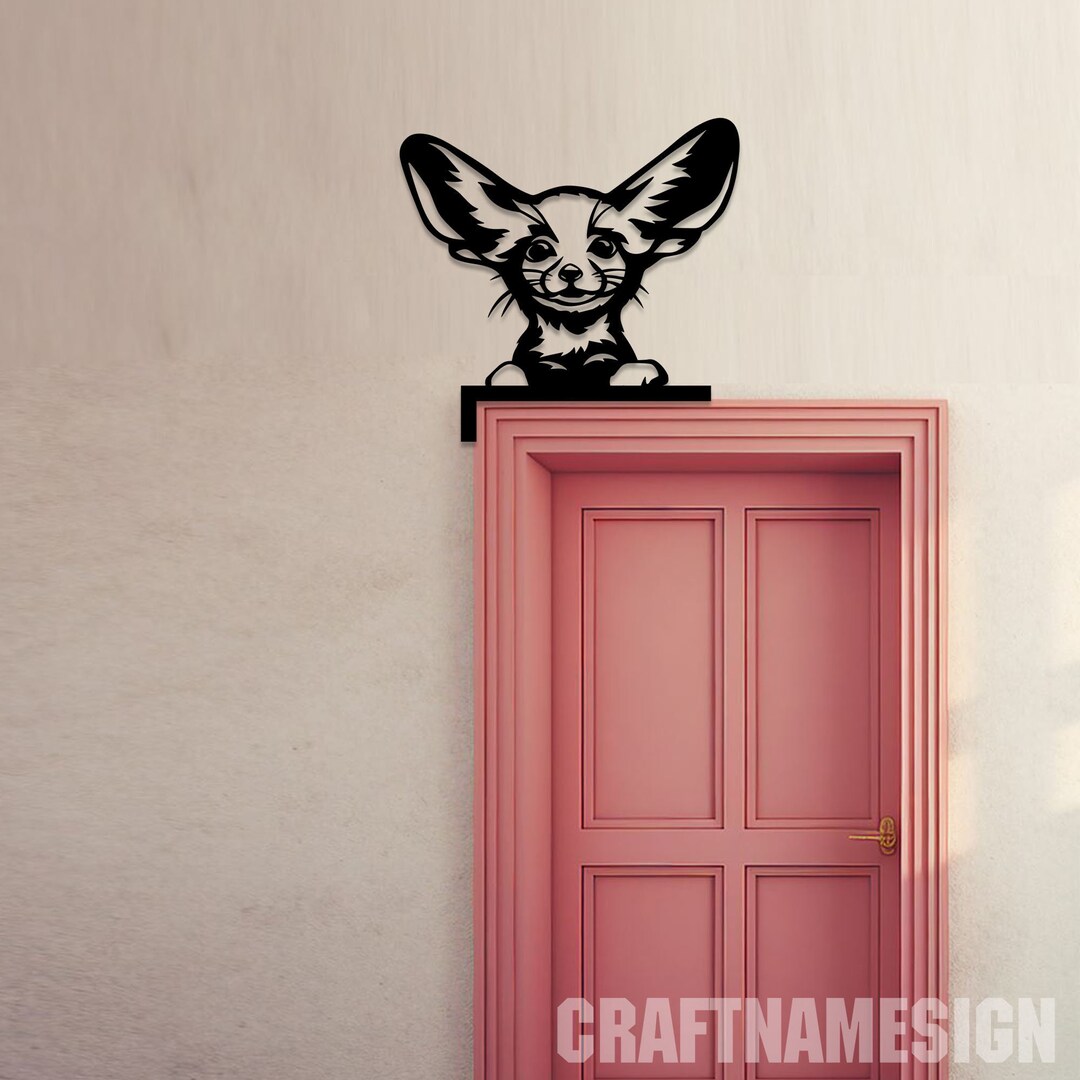 Fennec Fox Door Corner Metal Wall Art, Fennec Fox Door Topper, Fennec ...