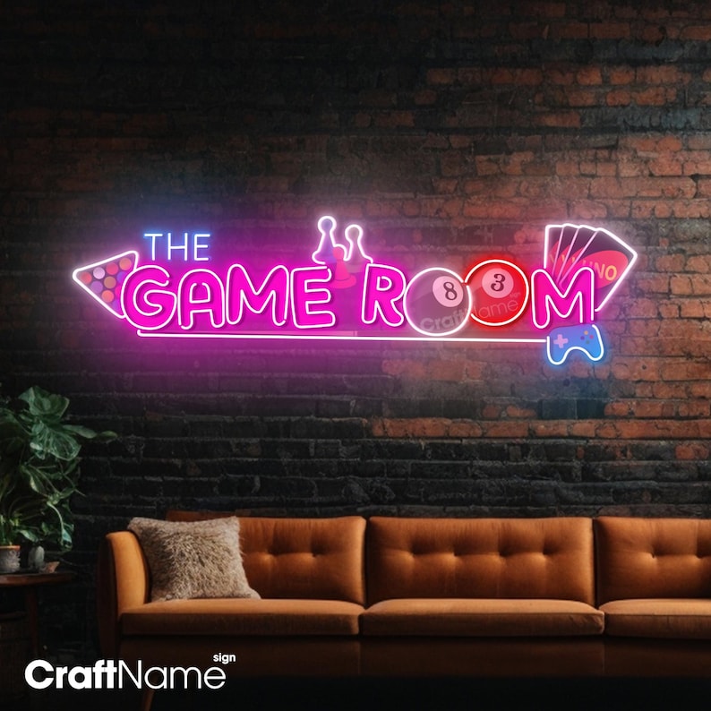 Game Room Neon Sign, Cool LED Wall Light for Gaming Room Decor, Gaming ...