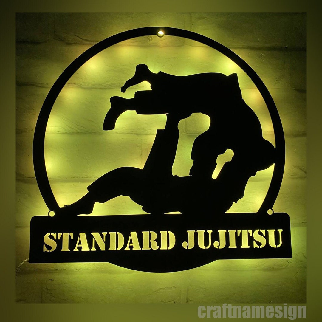 Personalized Brazilian Jiu Jitsu Metal Wall Art LED Light, Custom ...