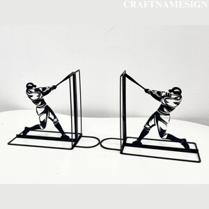 Personalized Baseball Metal Bookends, Custom Baseball Player Book End ...