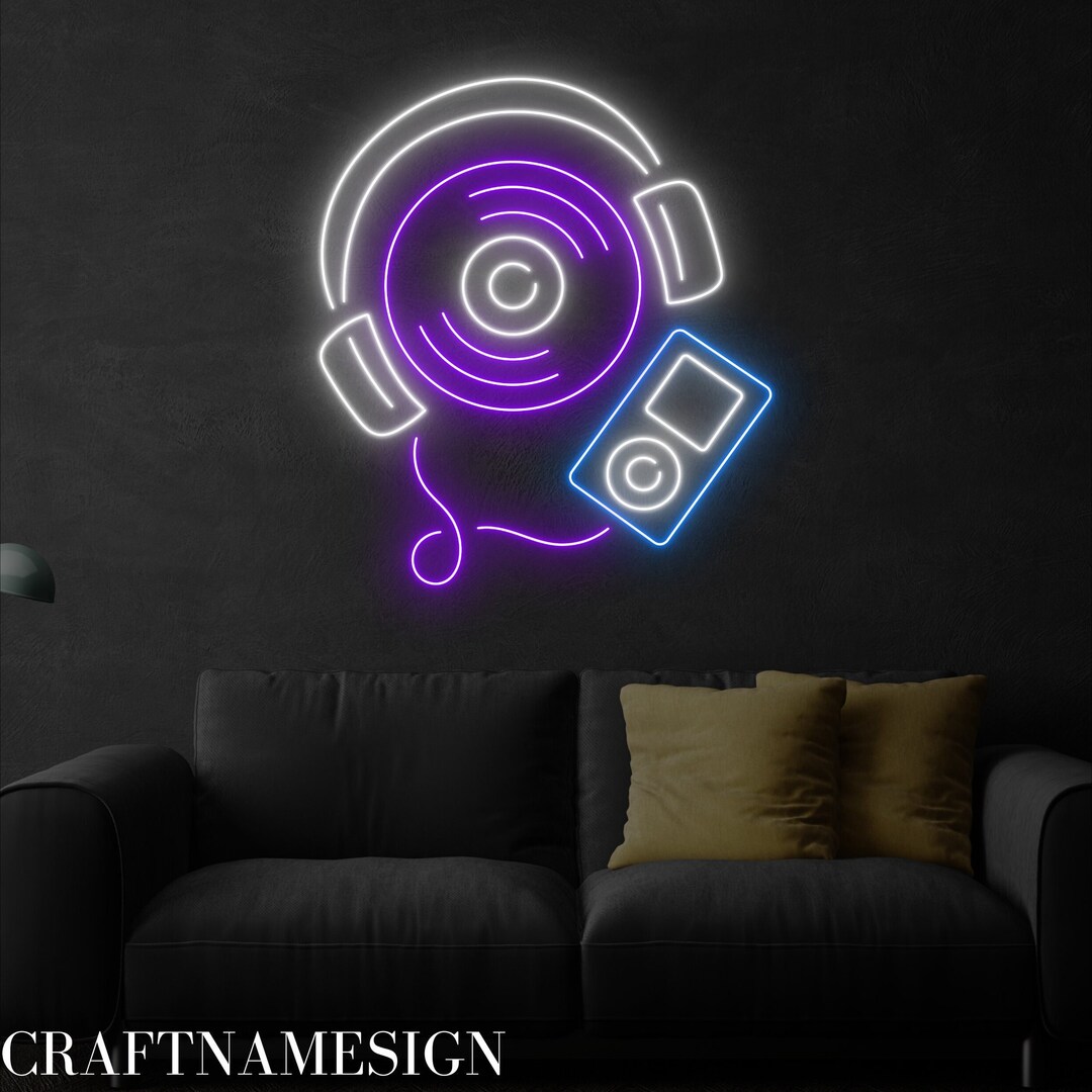 MP3 Player Neon Sign, MP3 Player Led Sign, Custom Neon Sign, MP3 Record ...