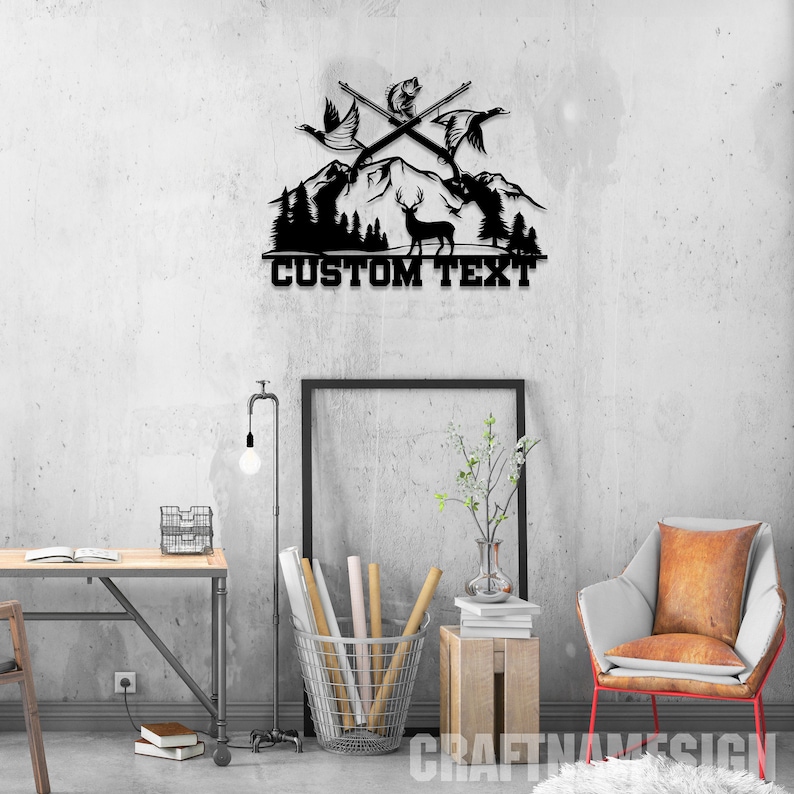 Personalized Hunting Metal Wall Art, LED Hunter for Man Cave Decor ...