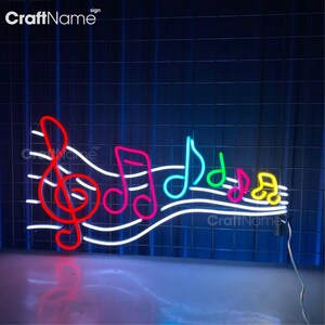 Musical Note Led Sign, Musical Note Neon Sign, Custom Neon Sign, Music ...
