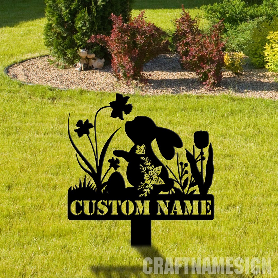 Custom Bunny Memorial Stake, Rabbit Loss, Grave Marker, Sympathy Plaque ...