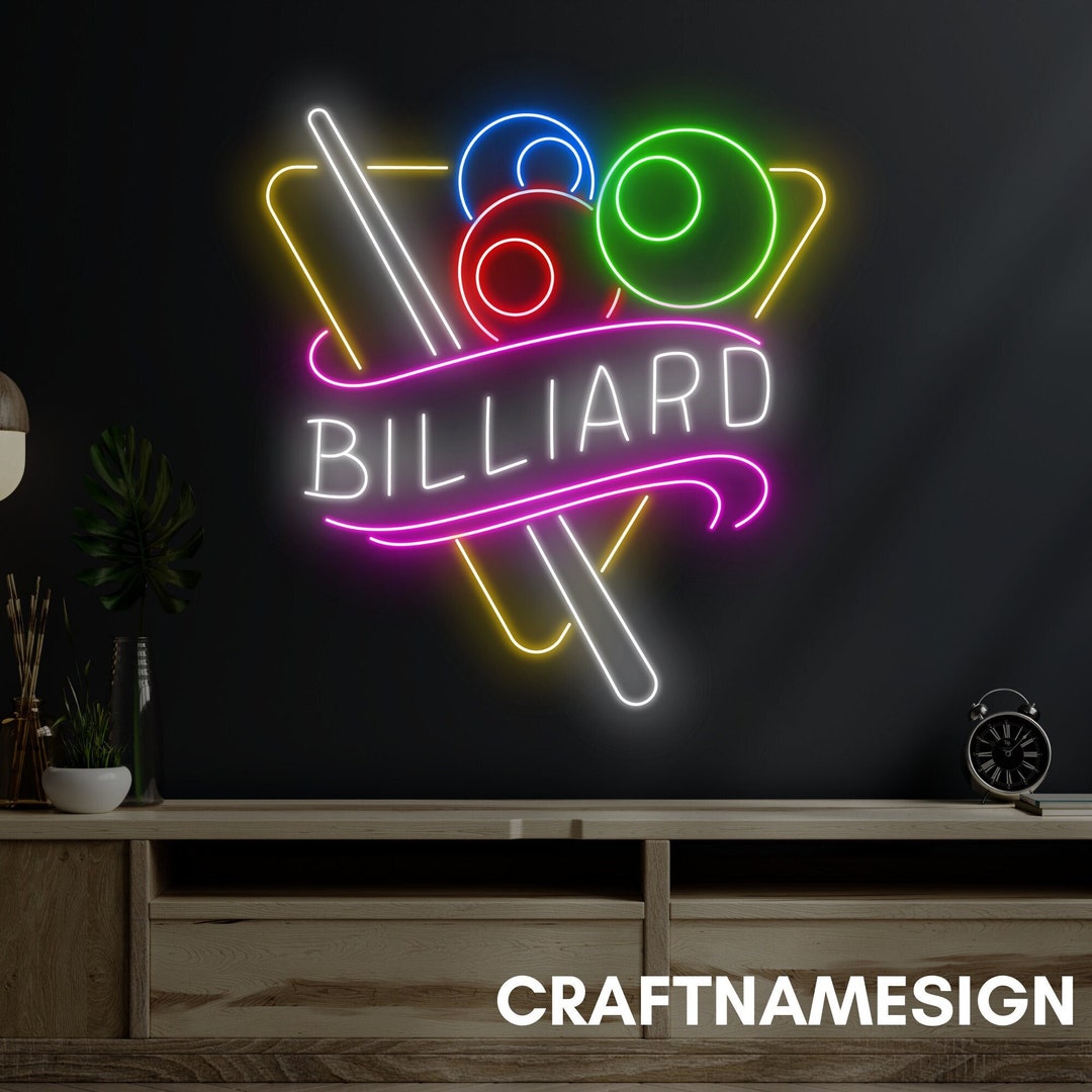 Billiards Room Neon Sign, Pool Hall Neon Sign, Pool Hall Led Sign ...