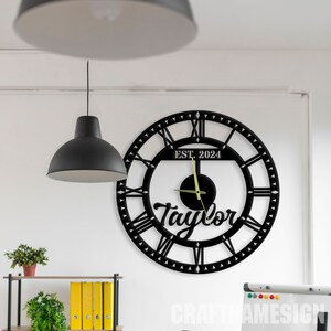 Custom Large Metal Wall Clock With Roman Numerals, Special Gift for ...