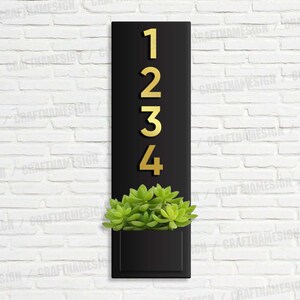 Custom Succulents Planter House Number Sign, Long Lasting Modern ...