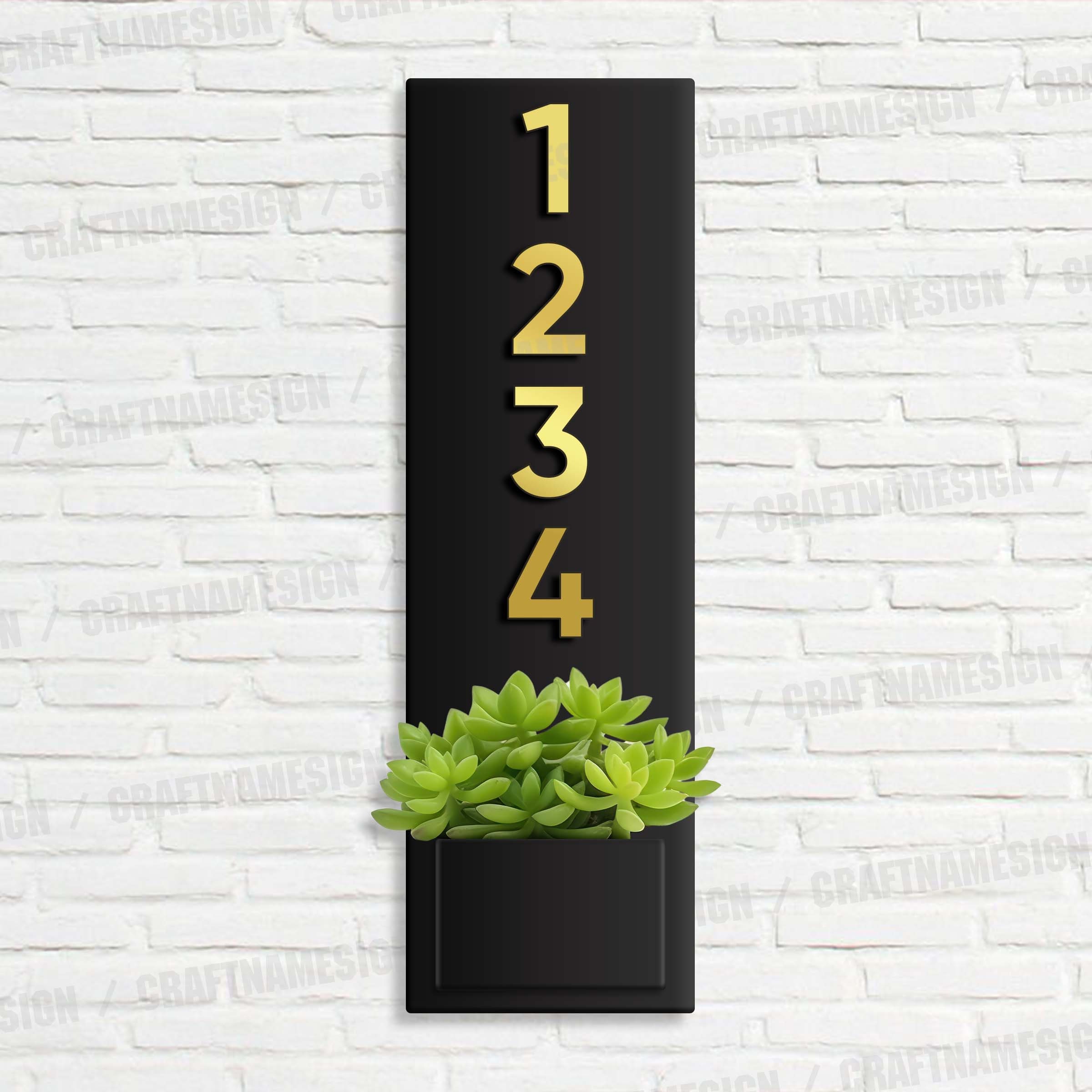 Custom Succulents Planter House Number Sign, Long Lasting Modern ...