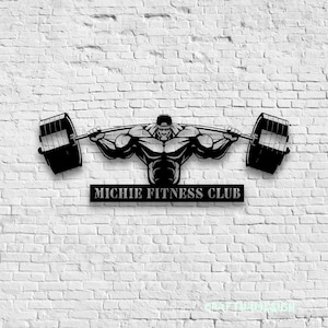 Custom Powerlifting Workout Metal Wall Art LED Light - Personalized ...
