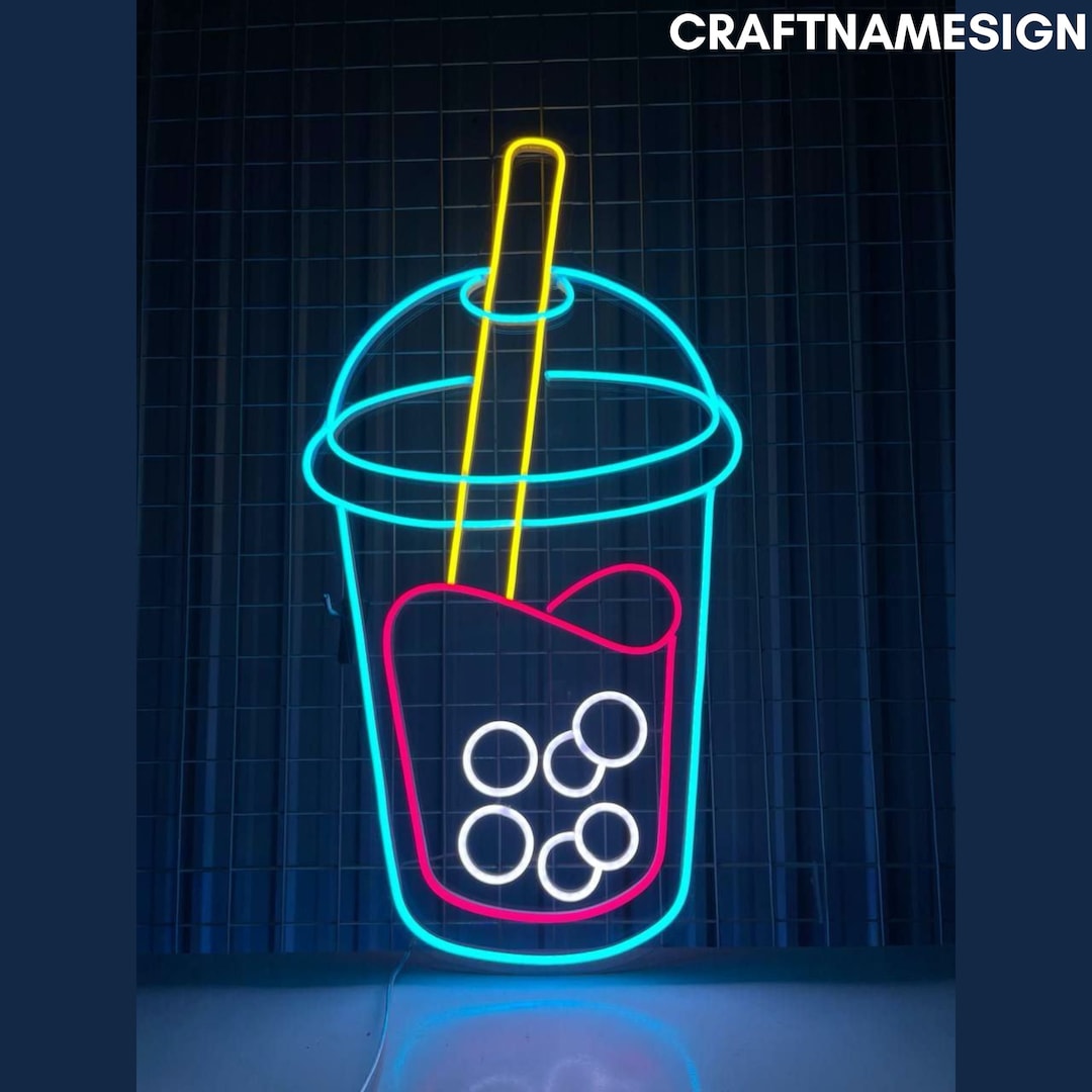 Milk Tea Neon Sign, Bubble Tea Led Sign, Custom Neon Sign, Milk Tea ...