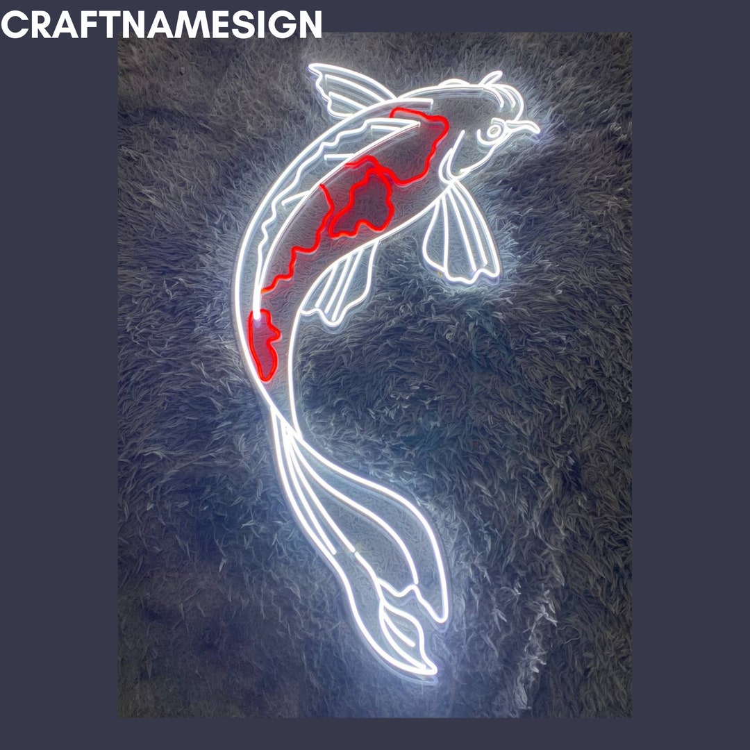 Gorgeous Koi Fish Neon Sign, Koi Fish Led Sign, Custom Neon Sign, Fish ...