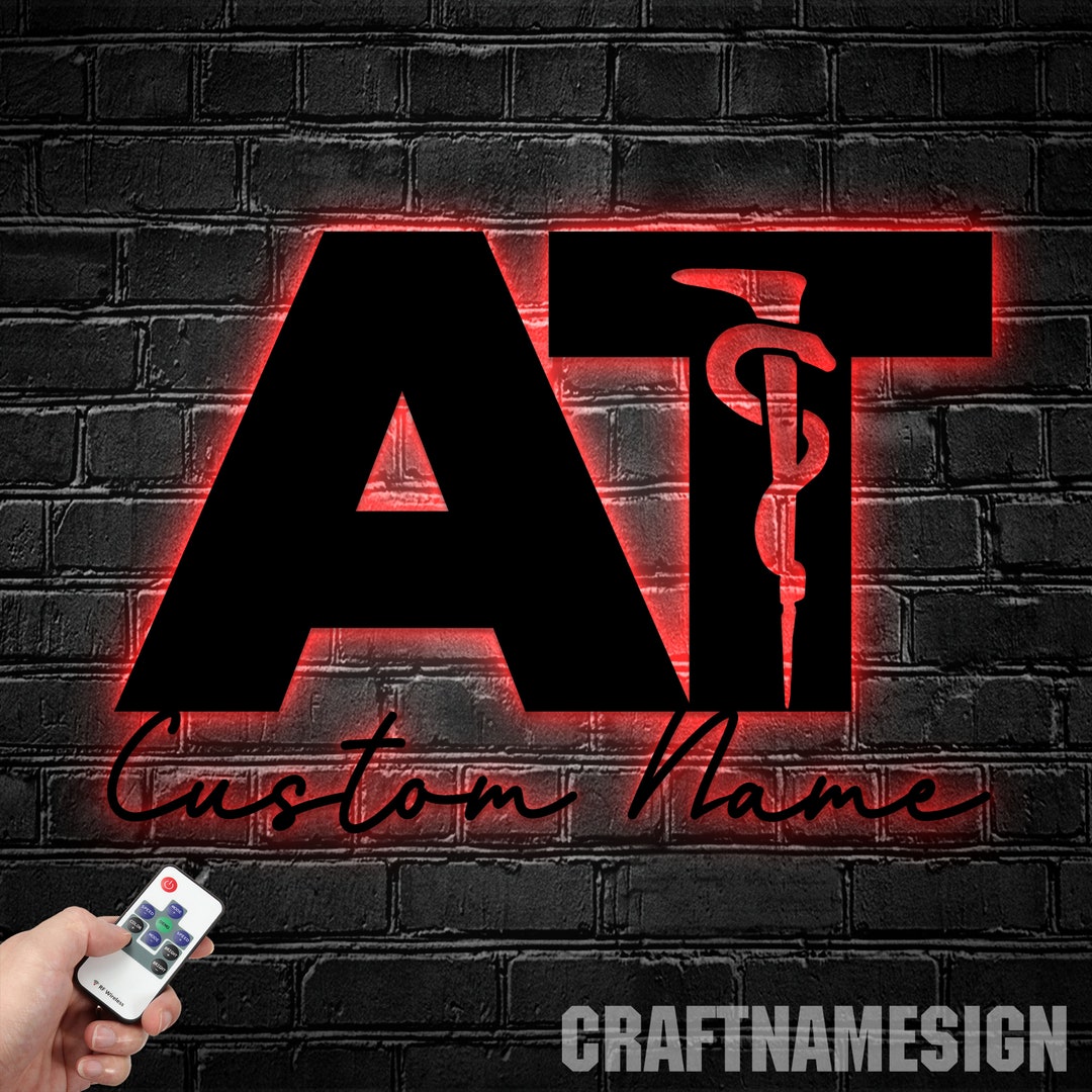 Custom Athletic Trainer Metal Wall Art LED Light, Personalized Athletic ...