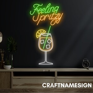 Feeling Spritzy Neon Sign, Aperol Spritz Led Sign, Custom Neon Sign ...