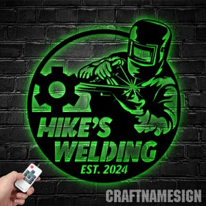 Custom Open Welding Shop Logo Metal Sign, Welding Led Sign ...