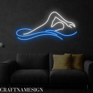 Man Swimming Neon Sign, Swimming Led Sign, Custom Neon Sign, Swimming ...