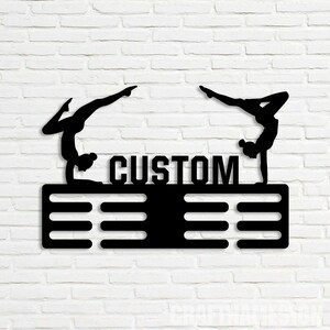 Custom Metal Gymnastics Medal Hanger Wall Art Led Light, Gymnastics ...