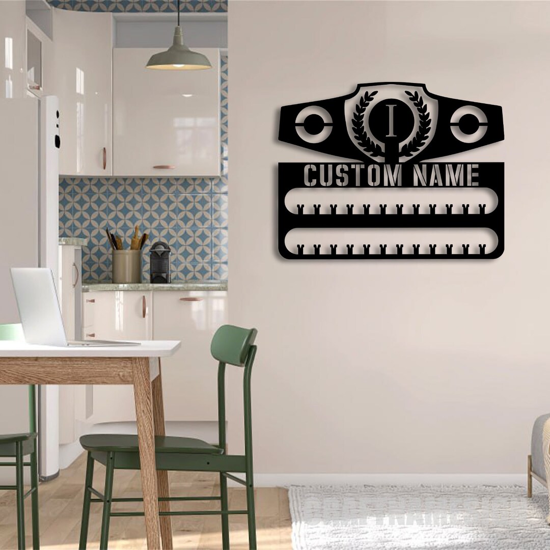 Custom Metal Boxing Medal Hanger Wall Art Led Light, Boxing Player ...