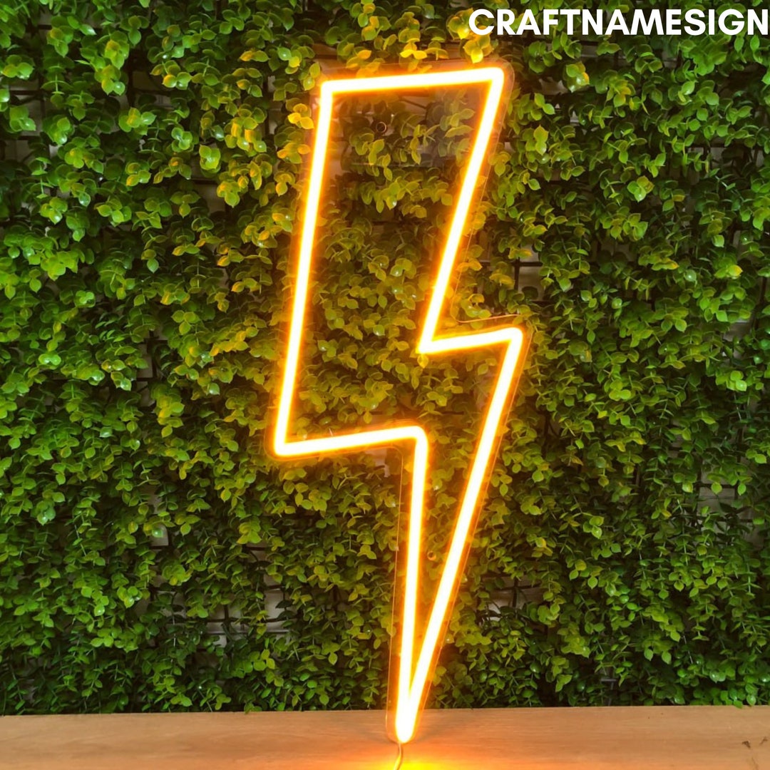 Thunder Neon Sign, Thunder Lightning Led Sign, Custom Neon Sign, Coffee ...