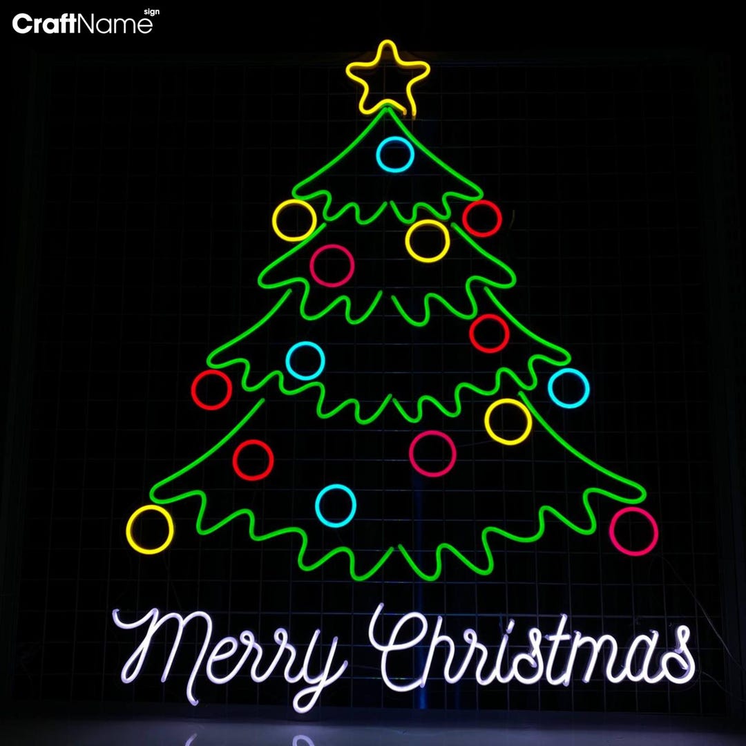 Christmas Tree Neon Sign, Merry Christmas Led Sign, Custom Neon Sign ...