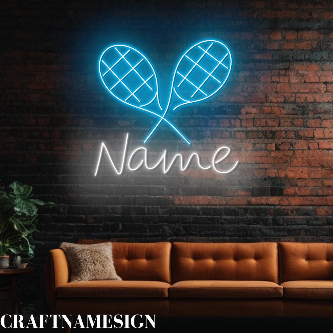 Custom Tennis Neon Sign, Tennis Racket Led Sign, Custom Neon Light for ...