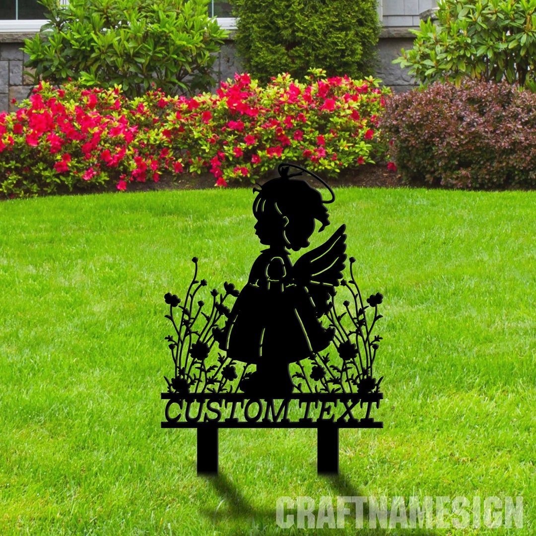 Custom Angel Memorial Stake, Angel Memorial Plaque With Stake, Angel ...