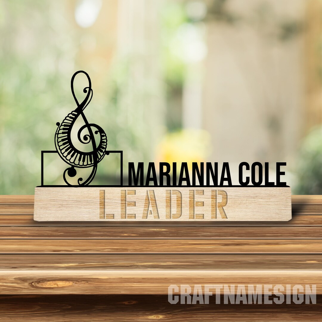 Custom Wooden Music Teacher Desk Name Plate, Teacher Metal Nameplate ...