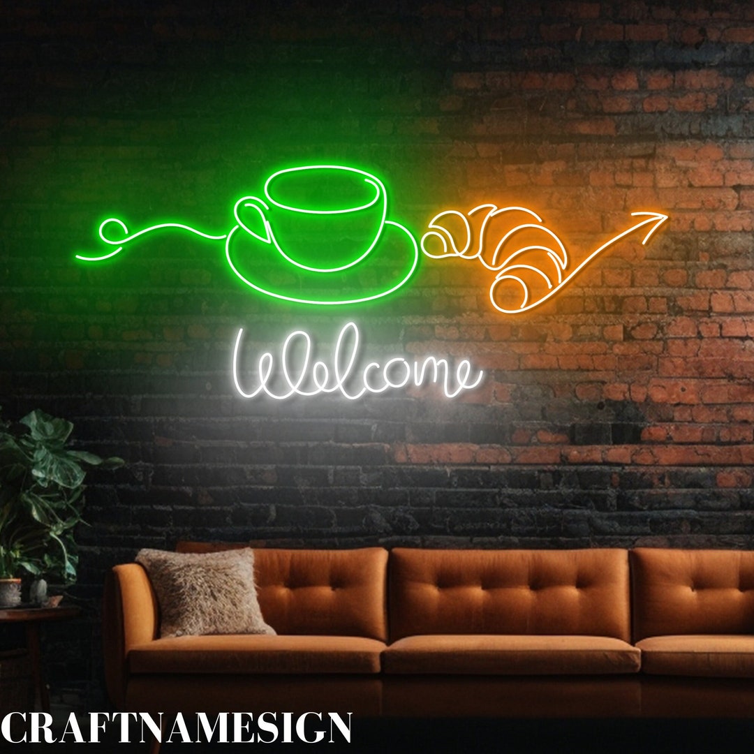 Welcome Bakery & Coffee Led Sign, Open Bakery and Coffee Shop Neon Sign ...