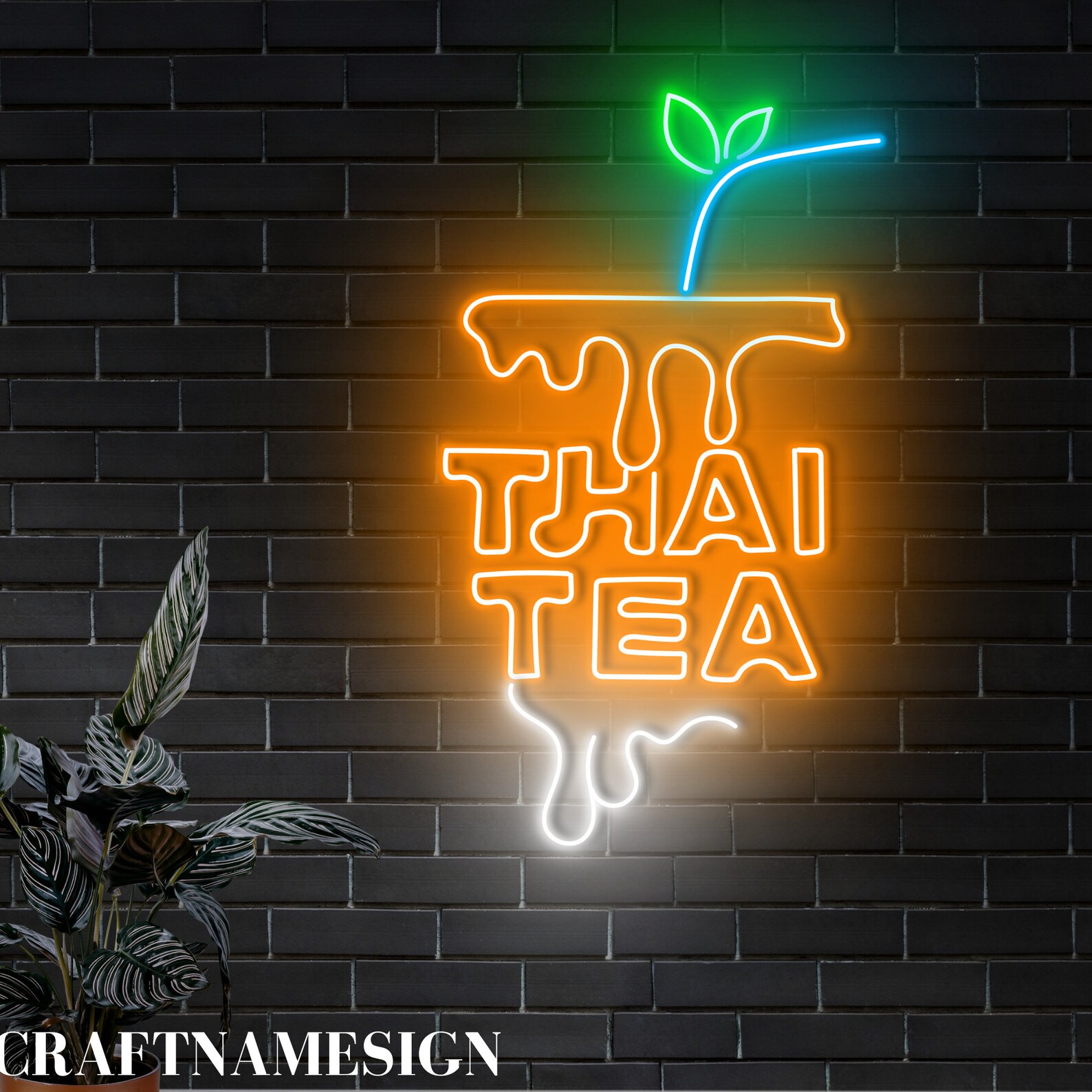 Thai Tea Neon Sign, Thai Milk Tea Led Sign, Custom Neon Sign, Open Thai ...