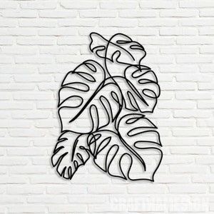 Monstera Leaf Metal Wall Art, Metal Wall Decor, Plant Wall Decor, Metal ...
