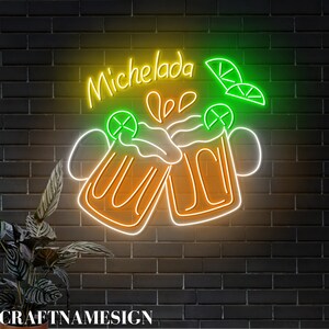 Open Michelada Cocktail Bar Neon Sign, Mexican Michelada Cocktails Led ...