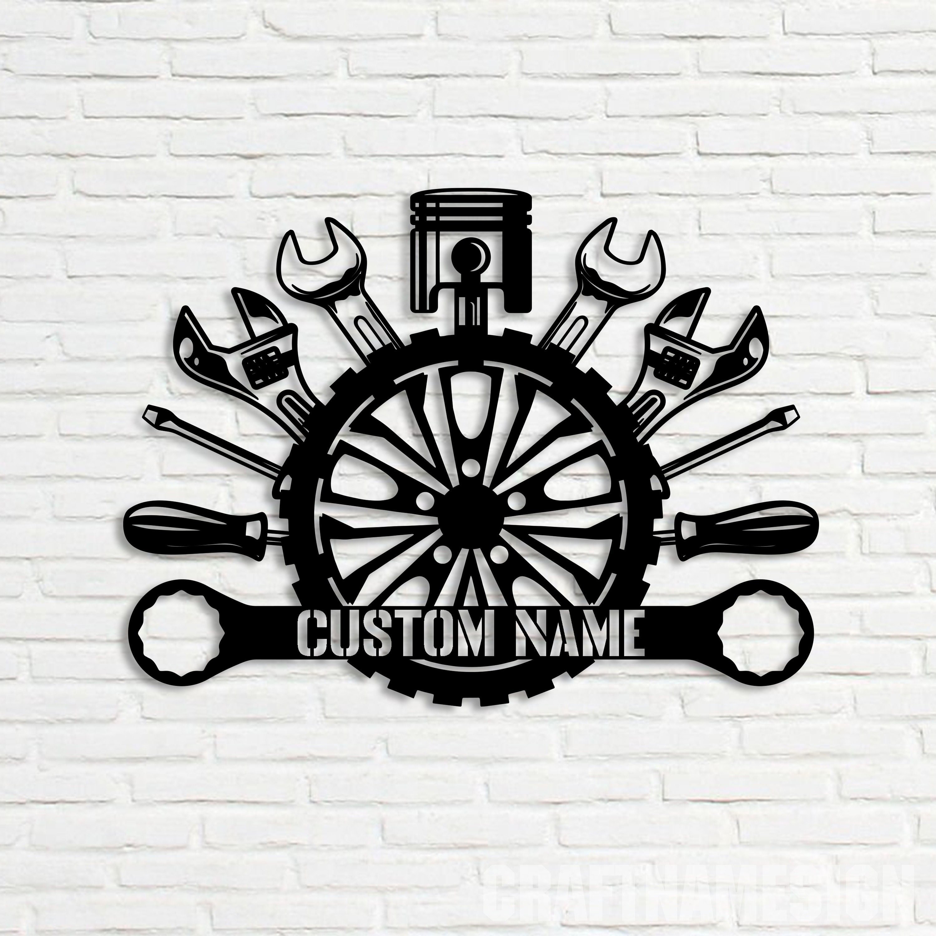 Custom Mechanic Tools Metal Sign, Mechanic Garage Metal LED Decor ...