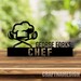 Custom Wooden Chef Desk Name Plate, Chef Silhouette Metal Nameplate for ...