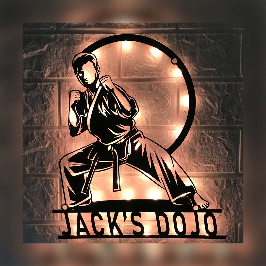 Custom Boy Karate Martial Arts Metal Wall Art With LED Light ...