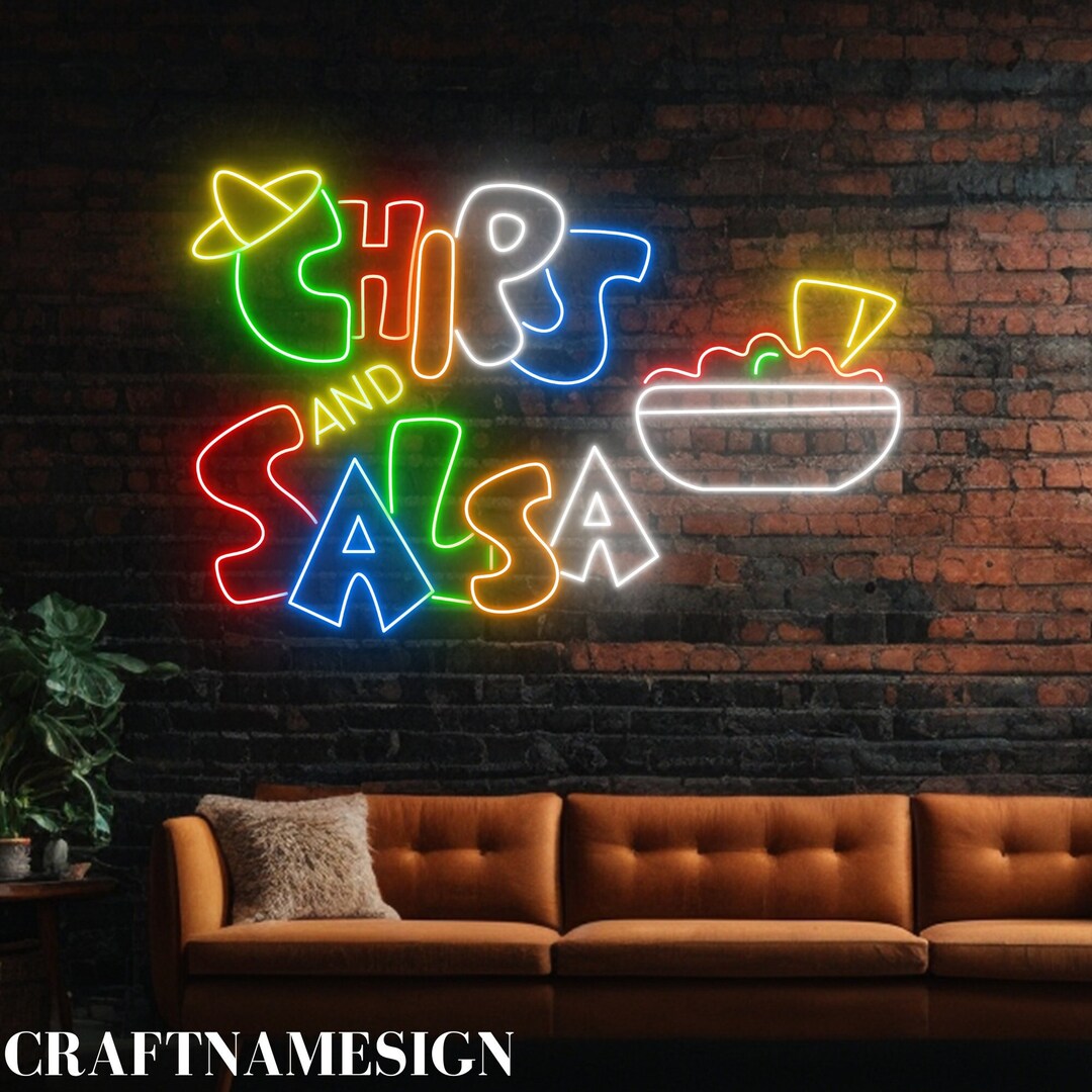 Chris and Salsa Neon Sign, Nachos Led Sign, Custom Neon Sign, Fast Food ...