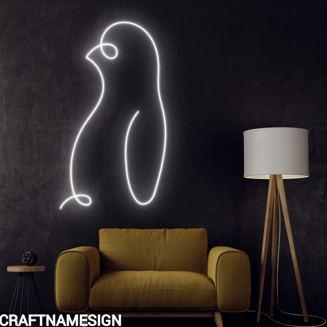 Penguin Neon Sign, Penguin Minimalist Led Sign, Custom Neon Sign ...