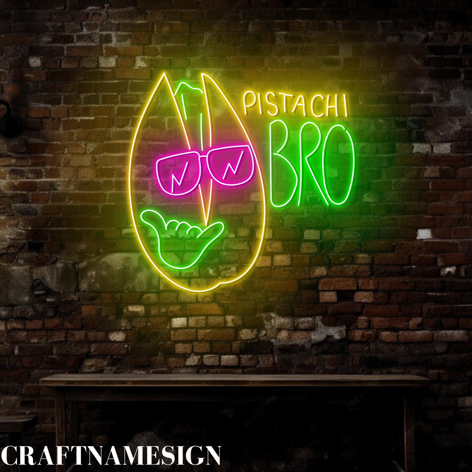 Pistachi Bro Neon Light, Pistachio Nut Shop Led Light Decoration ...