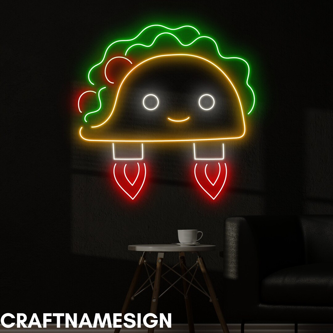 Tacos Food Neon Sign, Taco Led Sign, Custom Neon Sign, Fast Food ...